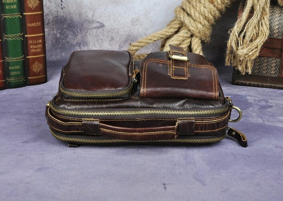 Sac à main en cuir chic pour homme • Vintage Univers
