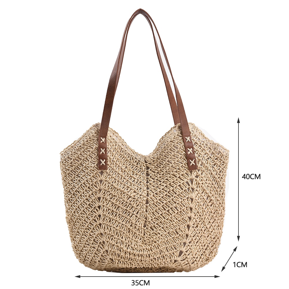 Sac de plage vintage en raphia • Vintage Univers