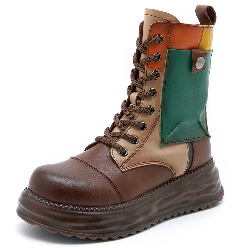 Bottes vintage talon compensé à lacet • Vintage Univers